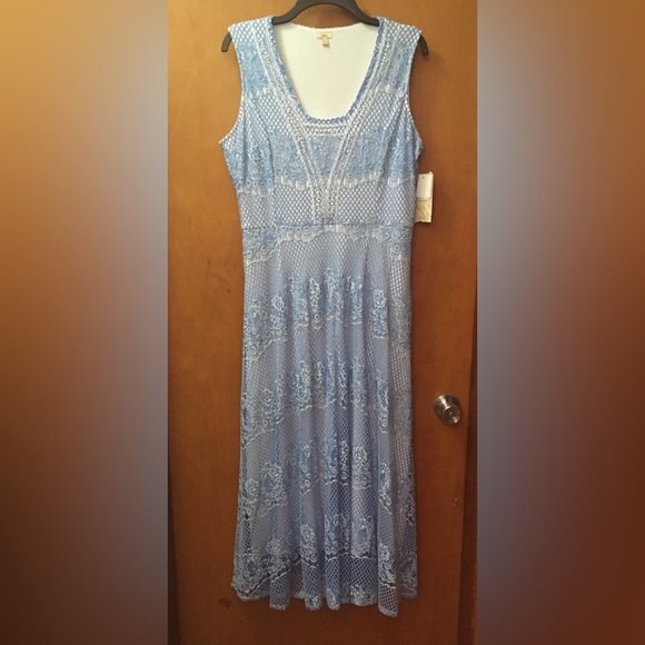 Reba | Dresses | Reba Blue Lace Maxi Dress | Poshmark